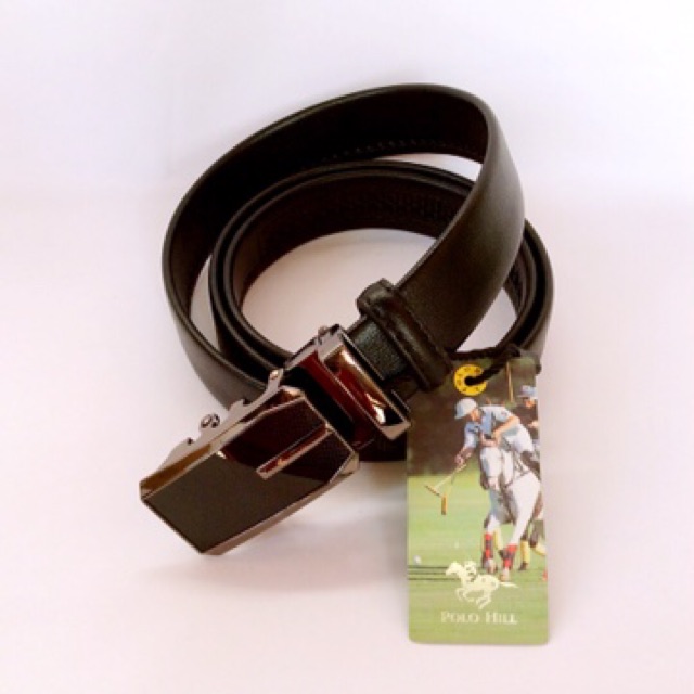 POLO HILL MEN'S 3CM WIDTH PREMIUM G. LEATHER AUTO BUCKLE BELT (M-PHB ...