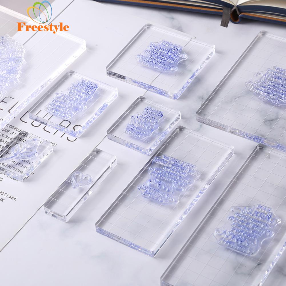 DIY Acrylic Block with Grid Stamping Tool Position Clear Stamps ...