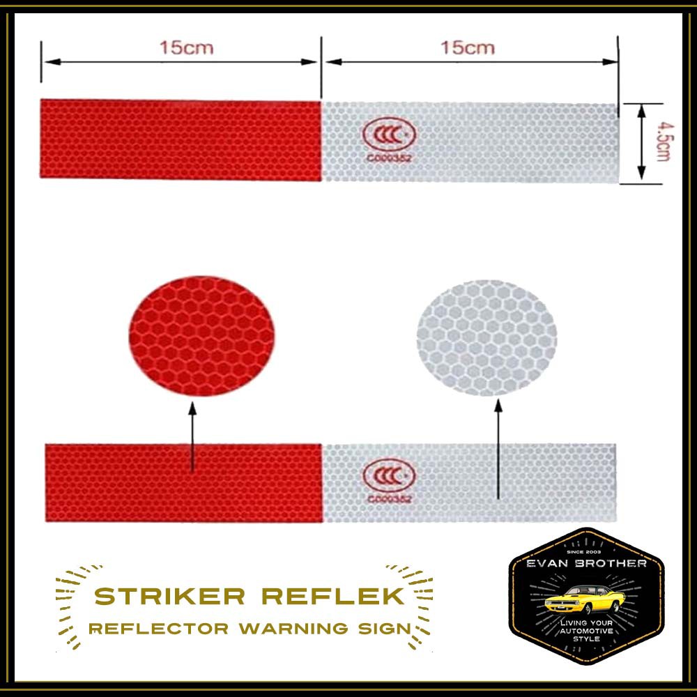 CAHAYA MERAH Light Reflector Reflector Sticker Red Reflector Warning ...