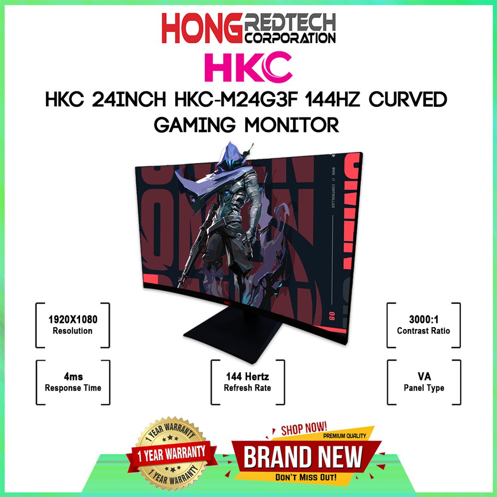 HKC 24INCH HKC-M24G3F 144HZ CURVED GAMING MONITOR | Shopee Philippines