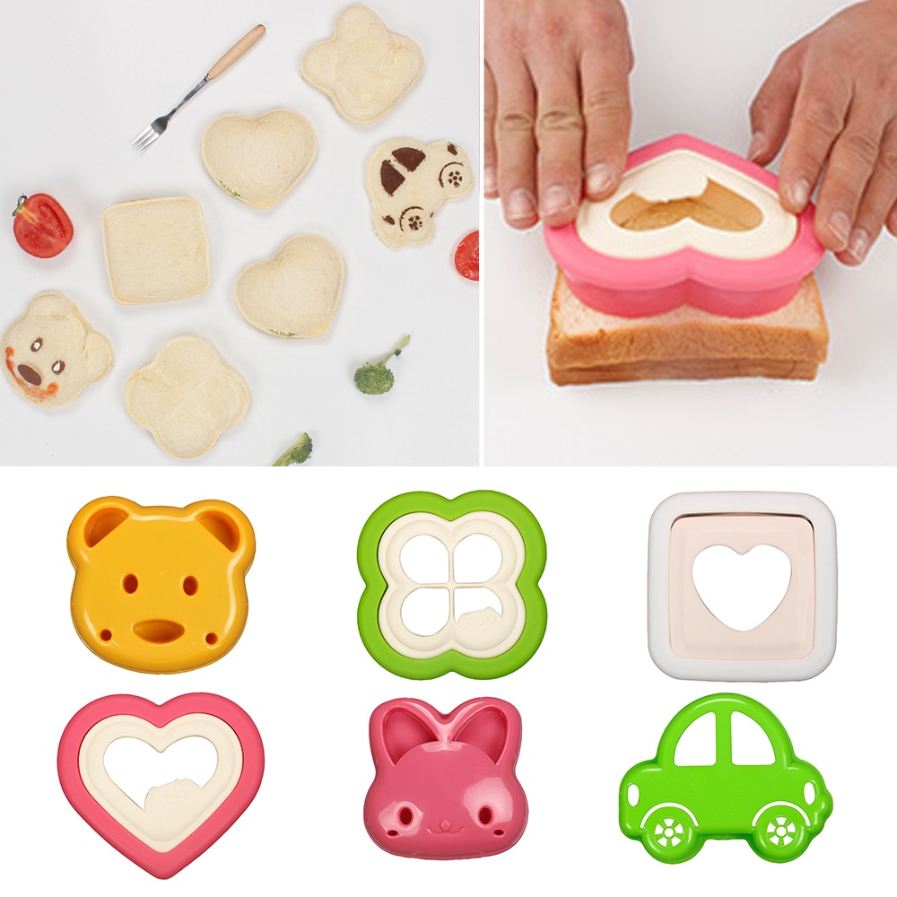 New Sandwich Mould Bear Cat Rabbit Car Shaped Bread Mold Cake Biscuit ...