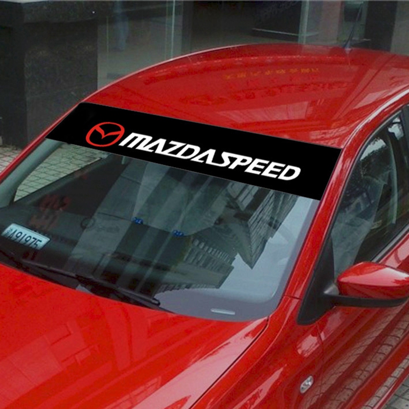 130x21cm Modified Mazdaspeed Vinyl Car Front Windshield Reflective ...