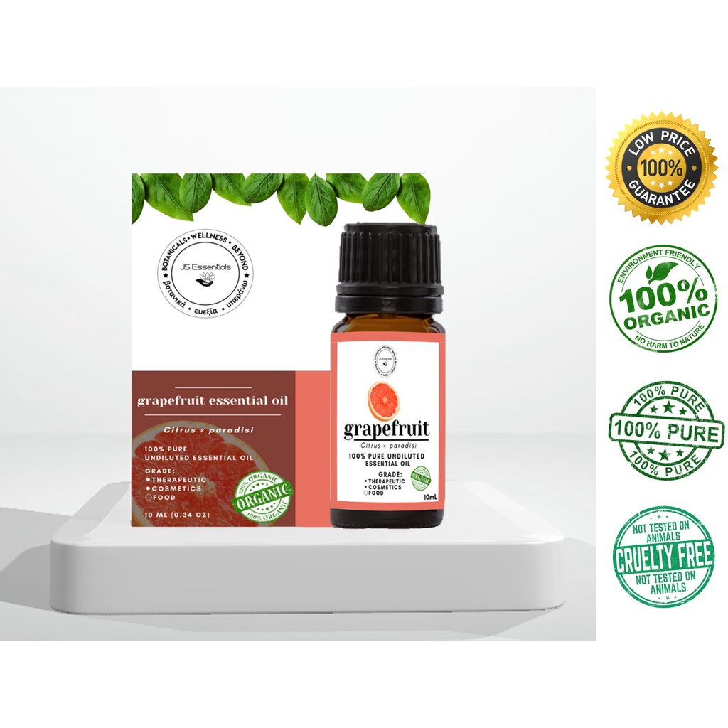 JS ESSENTIALS Grapefruit Essential Oil (100% Pure - Undiluted - Organic ...