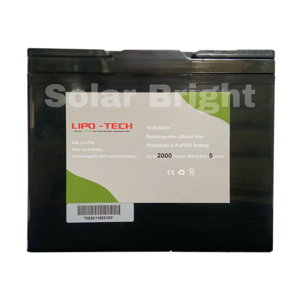 Solar Battery Lifepo4 12.8V 50AH Lipo-Tech with Built-In BMS ...