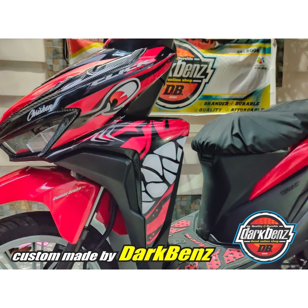 Honda Click Version 2 Angry Shark Designs for Leg Shield Fairings ...