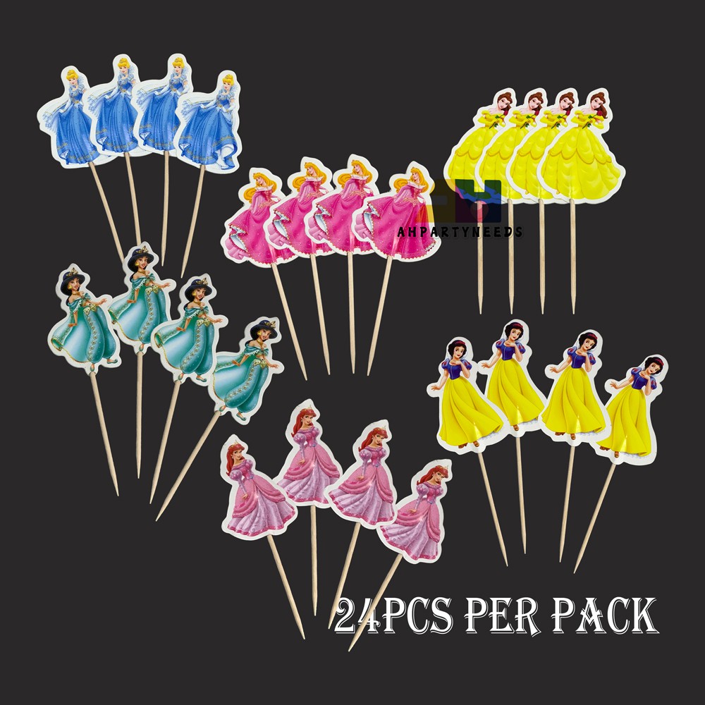 princess toothpick cupcake topper 24pcs/pack made in paper for ...