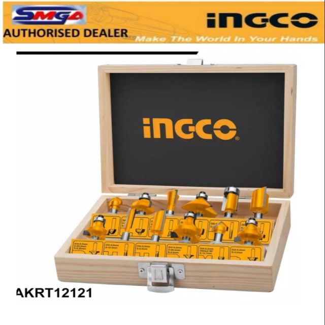 Ingco Router bits set 12pcs 1/2"(12mm) | Shopee Philippines