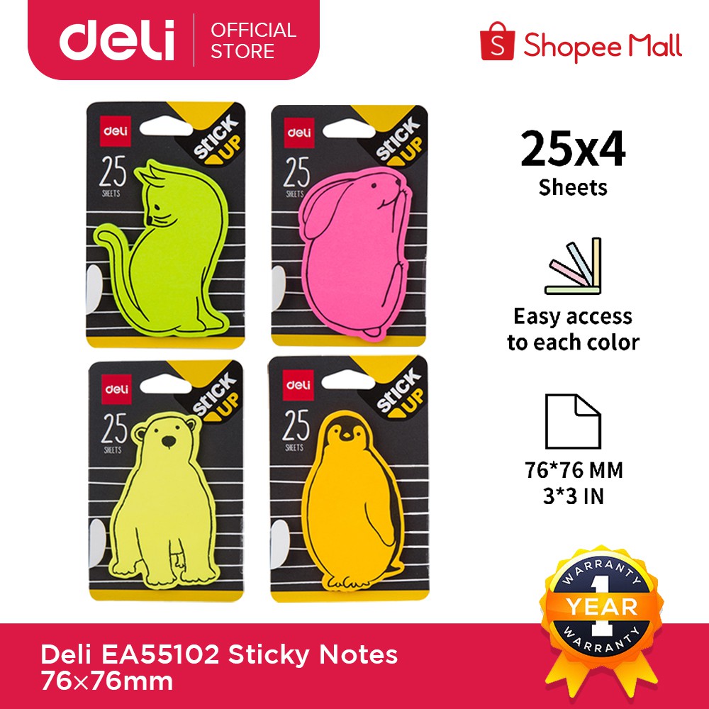 Deli Sticky Notes Aesthetic Memo Pad 25 Sheets Notepad School Supplies ...