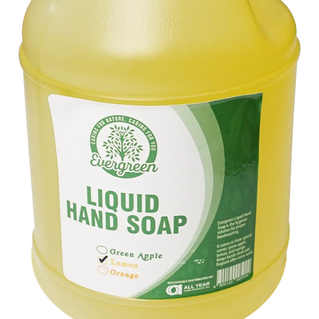 Evergreen Liquid Hand Soap Lemon Scent x 1 Gallon | Shopee Philippines