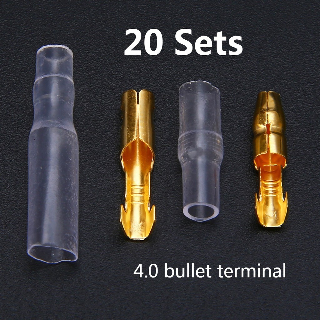 20 Set 4.0mm Male Female Motorcycle Bullet Connector Socket Classic ...