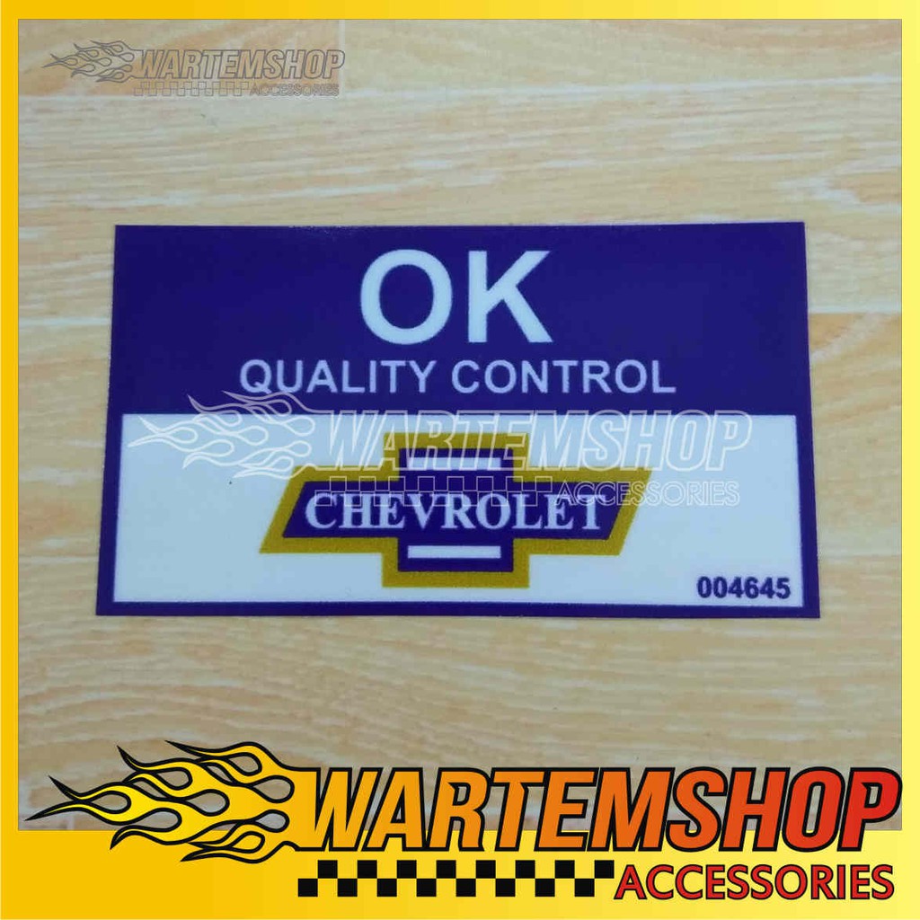 Chevrolet Quality Control Sticker (Inner Sticker) | Shopee Philippines