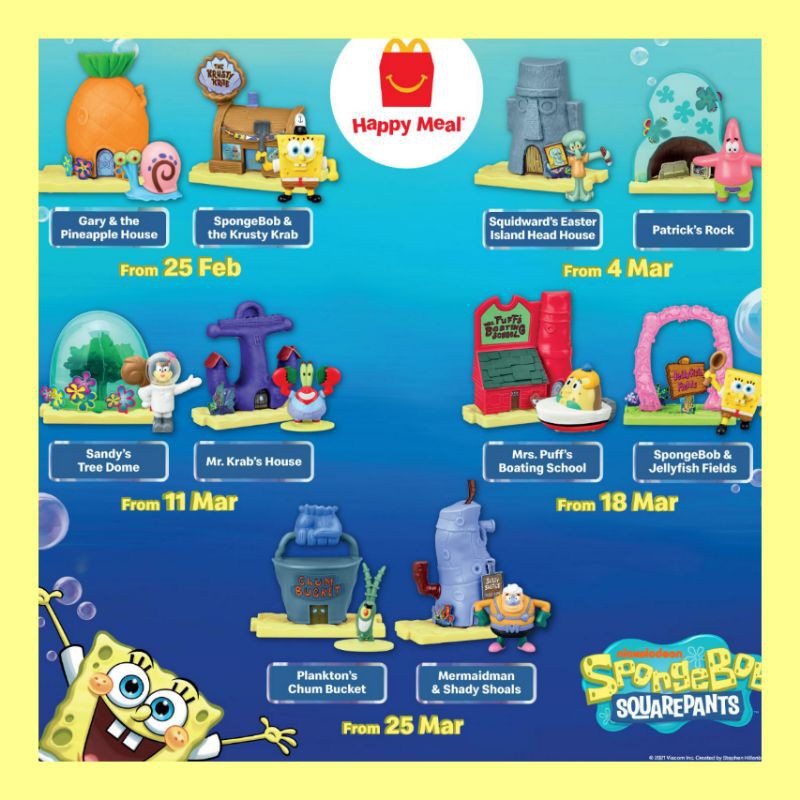 McD SpongeBob SquarePants McDonald's Happy Meal Toy Collection 2021 ...