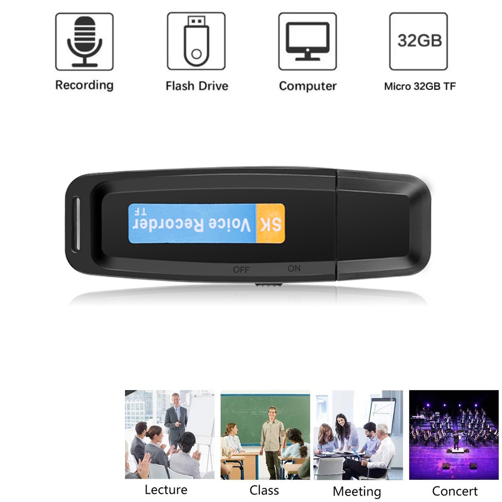 Mini U Shape Voice Recorder Digital Dictaphone Audio Recorder USB 2.0 ...