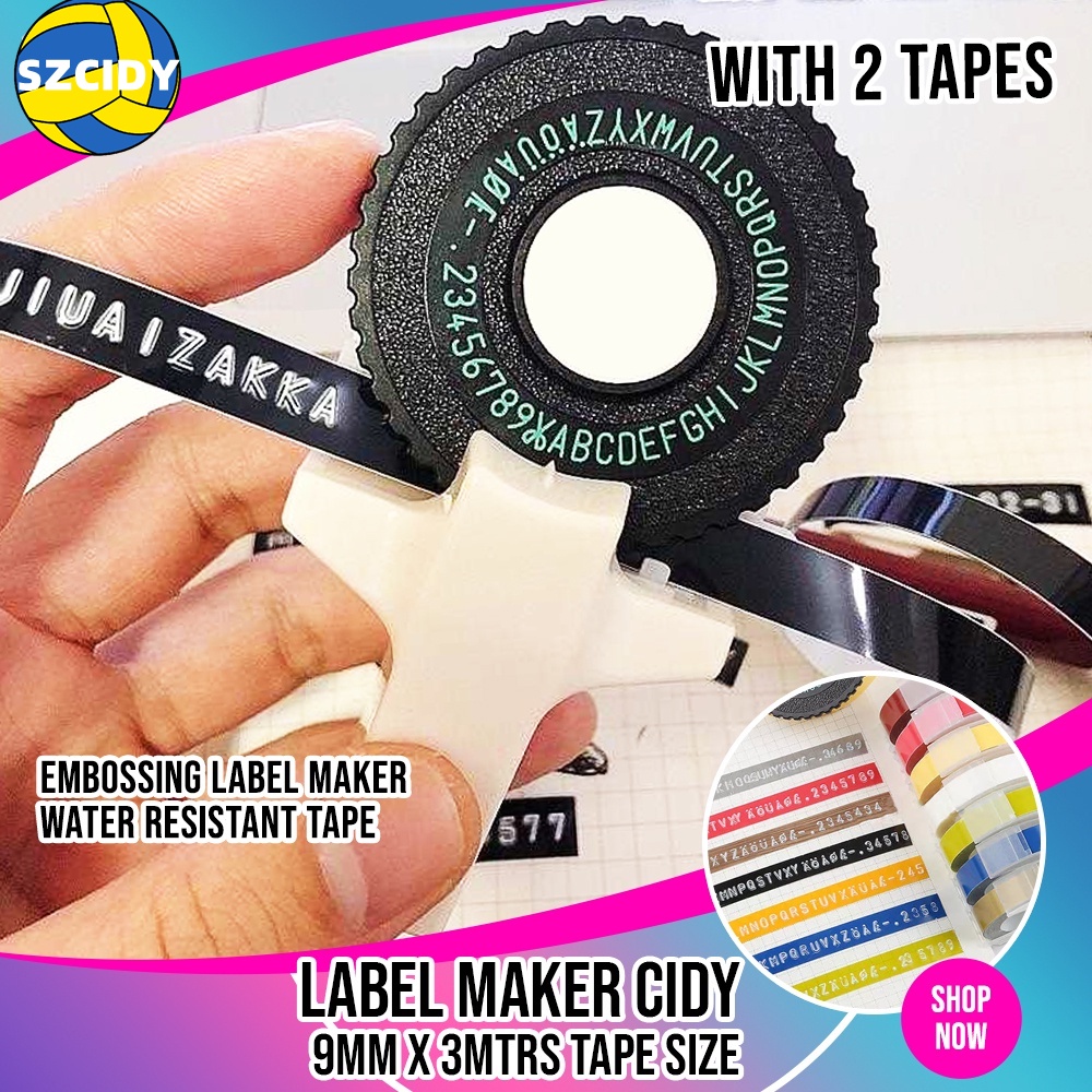 Label Maker Cidy Motex Manual with FREE 2 TAPES (9mm x 3m) Manual ...