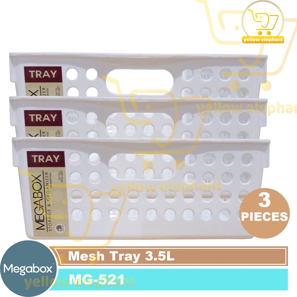 Megabox Mesh Tray 3.5 Liters Pack Of 3 Mg 521 | Shopee Philippines