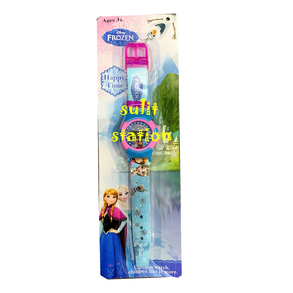 FROZEN ELSA ANNA ANA GLITTERS GIRLS KIDS FASHION DIGITAL TIME WATCH ...