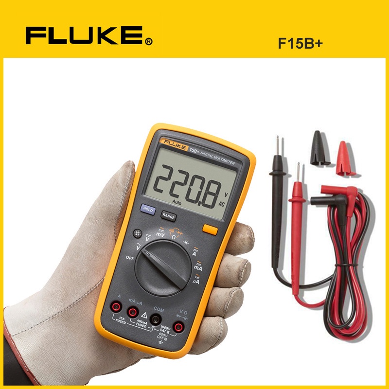 Fluke 15B+ 17B+ Digital Multimeter Auto Range 4000 Count AC/DC Voltage Current Resistance Meter ...