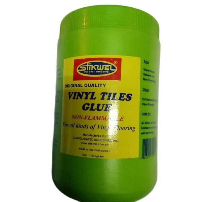 STIKWEL VINYL TILES GLUE/ADHESIVE NON-FLAMMABLE FOR ALL TYPES OF VINYL ...