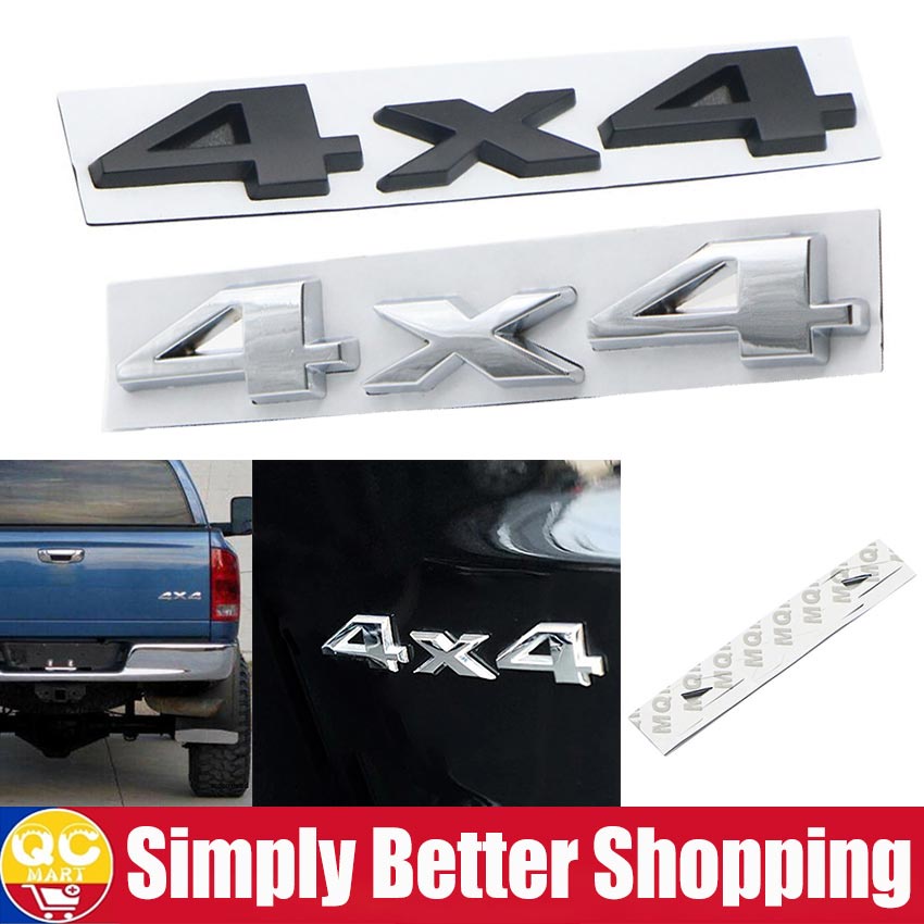 Universal 4X4 Car Emblem 3D Metal Decals Sticker Car Side Fender Rear ...