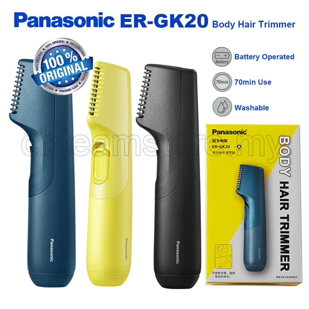 PANASONIC ER-GK20 Body Hair Trimmer Battery Operated Uniform Skin ...