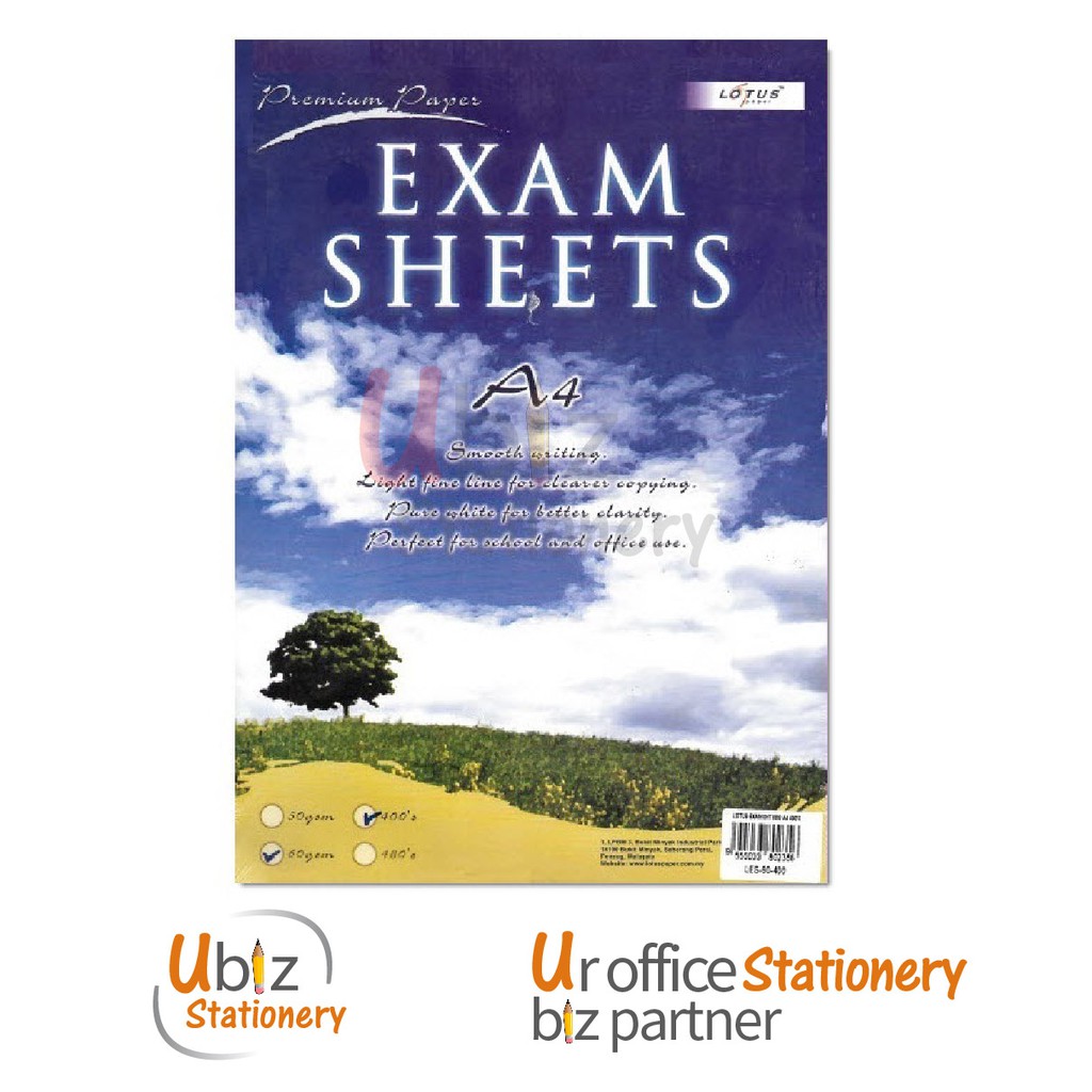 Exam Sheets A4 60gsm (400 sheets/pack) | Shopee Philippines