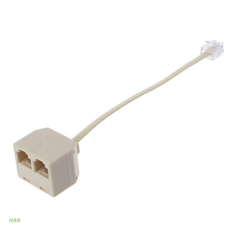 HAN RJ11 to Double RJ11 Socket Female Port Splitter, RJ11 Plug to 2 ...