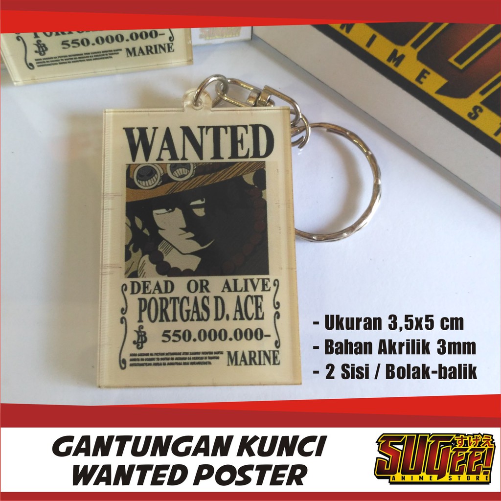 One Piece Ace Wanted Poster Keychains | Shopee Philippines