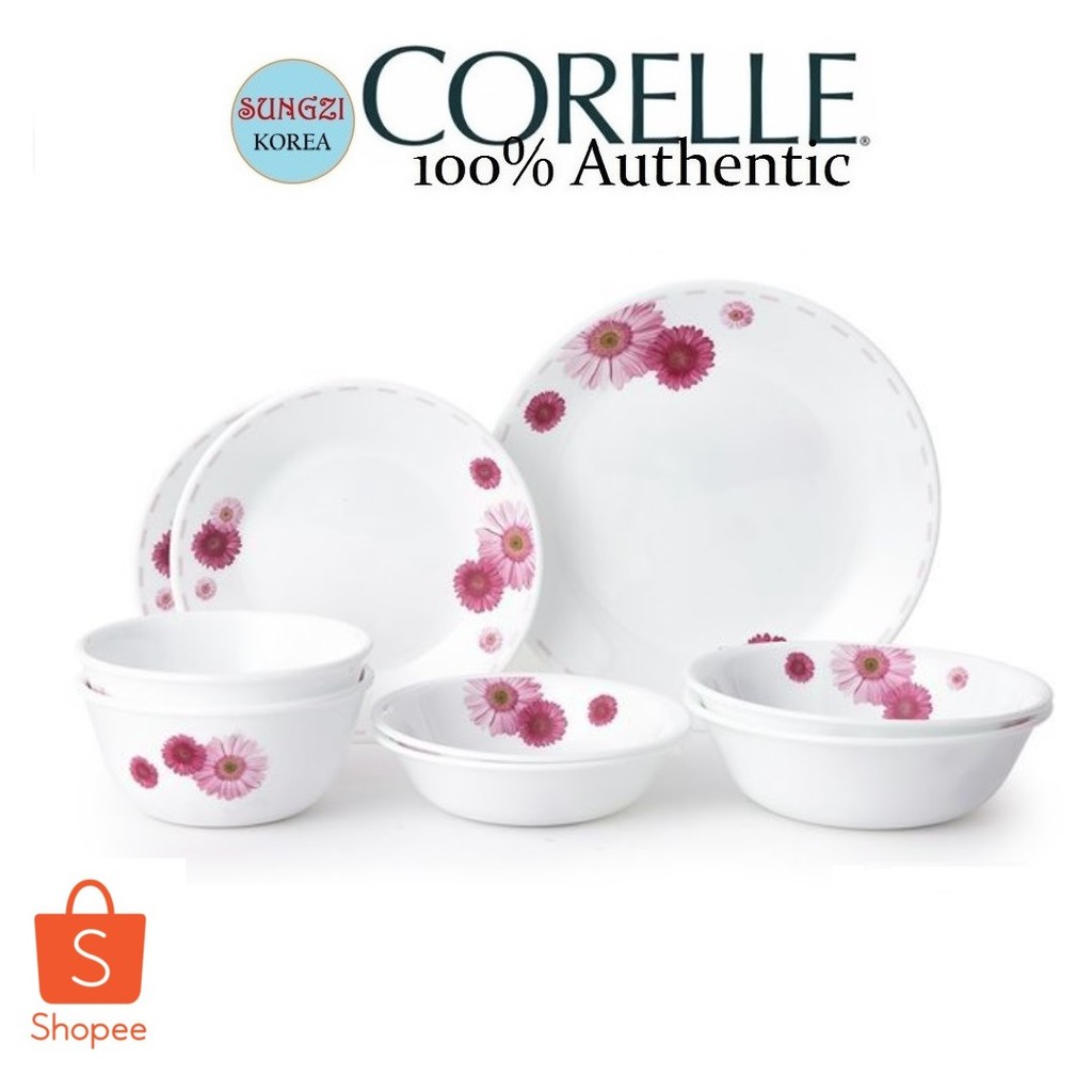 CORELLE Dinnerware 9 Piece Set Pink Daisy | Shopee Philippines