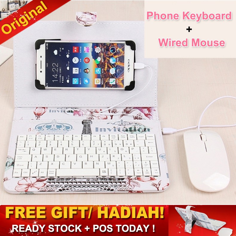 Phone Keyboard Mouse Set With Leather Cove for 4.2-7.9inch Tablet for ...