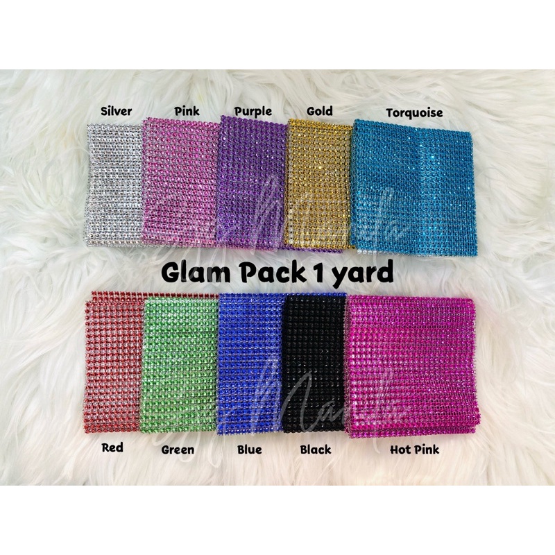 glam ribbon 1 yard rhinestone ribbon cake wrap mesh cake bling | Shopee ...