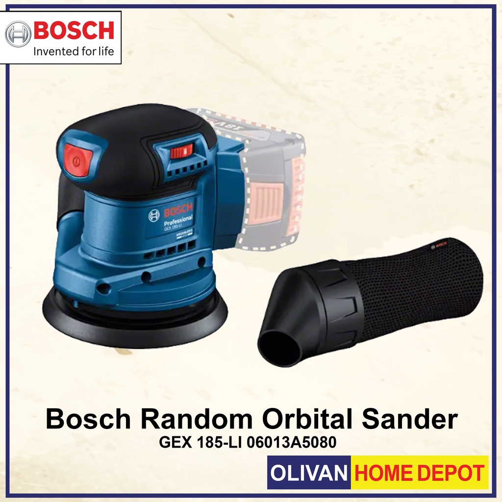 BOSCH Cordless Random Orbital Sander GEX 185-LI Professional 06013A5080 | Shopee Philippines