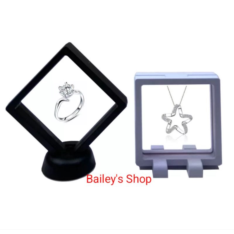 Floating Frame 3D Transparent Jewelry Packaging Box PE Film Display Box ...