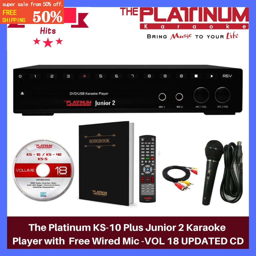 The Platinum KS-10 Plus Junior 2 Karaoke Player with Free Wired Mic - UPDATED Vol.29 CD/KS10 DVD ...