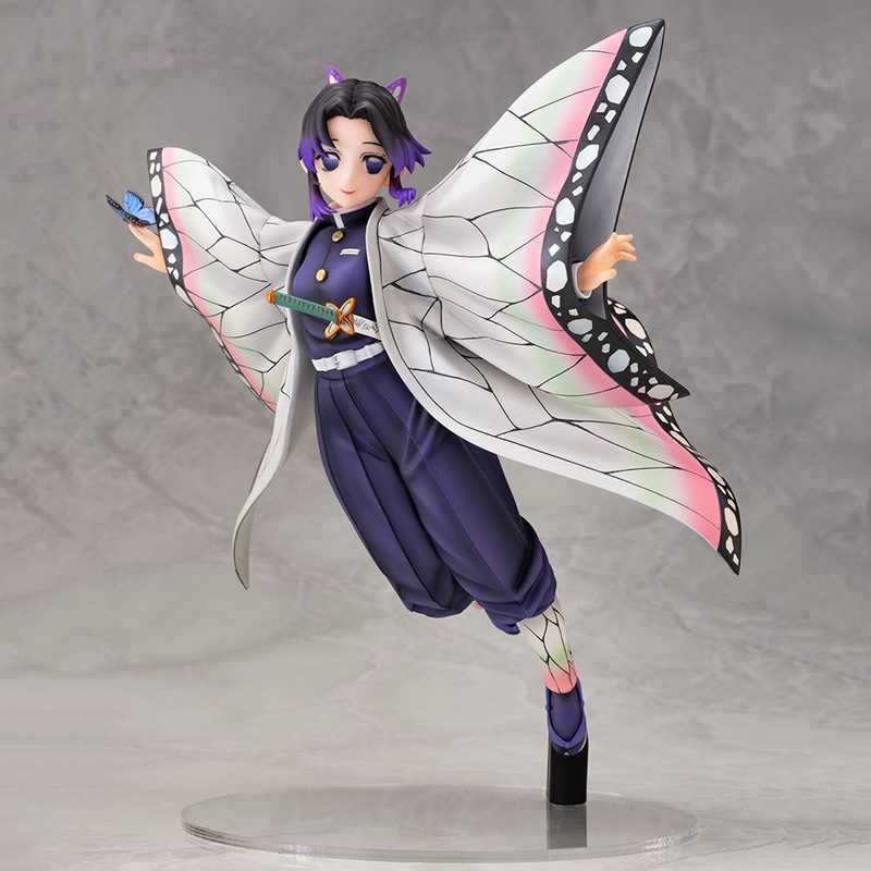 22cm Anime Demon Slayer Kochou Shinobu Action Figure PVC Kimetsu No ...