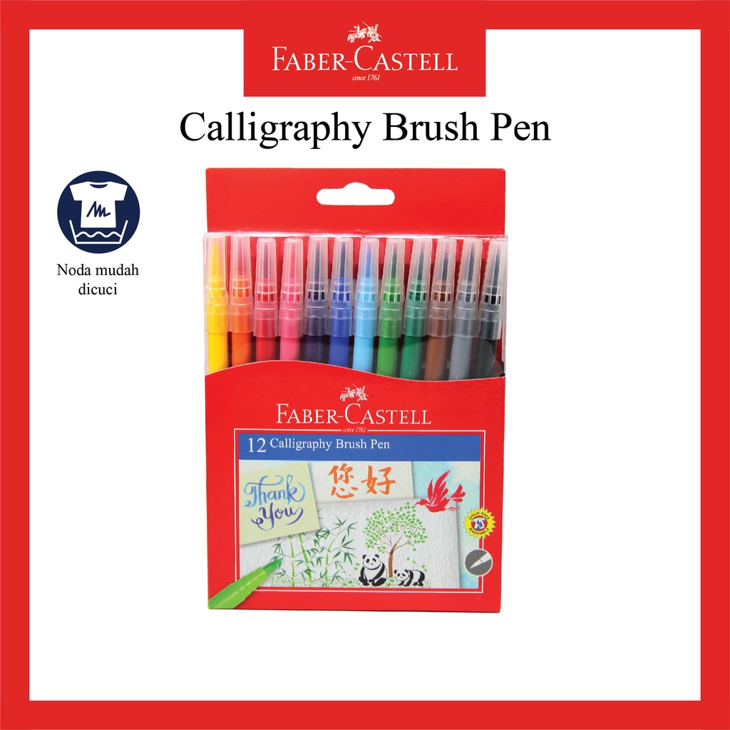 Faber Castell Calligraphy Brush Pen / 12 Color Calligraphy Markers ...