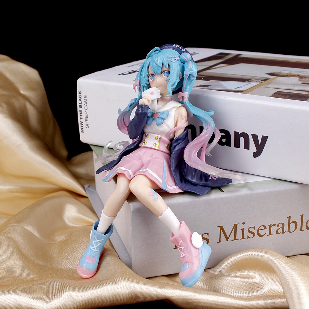 Hatsune Miku Figure Cute Kawaii Miku Sitting Statue Figurines ...
