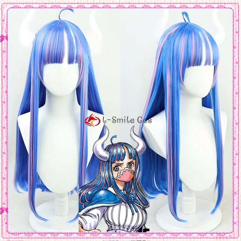 One Piece Ulti Cosplay Blue Pink Mixed Long Straight Heat Resistant ...