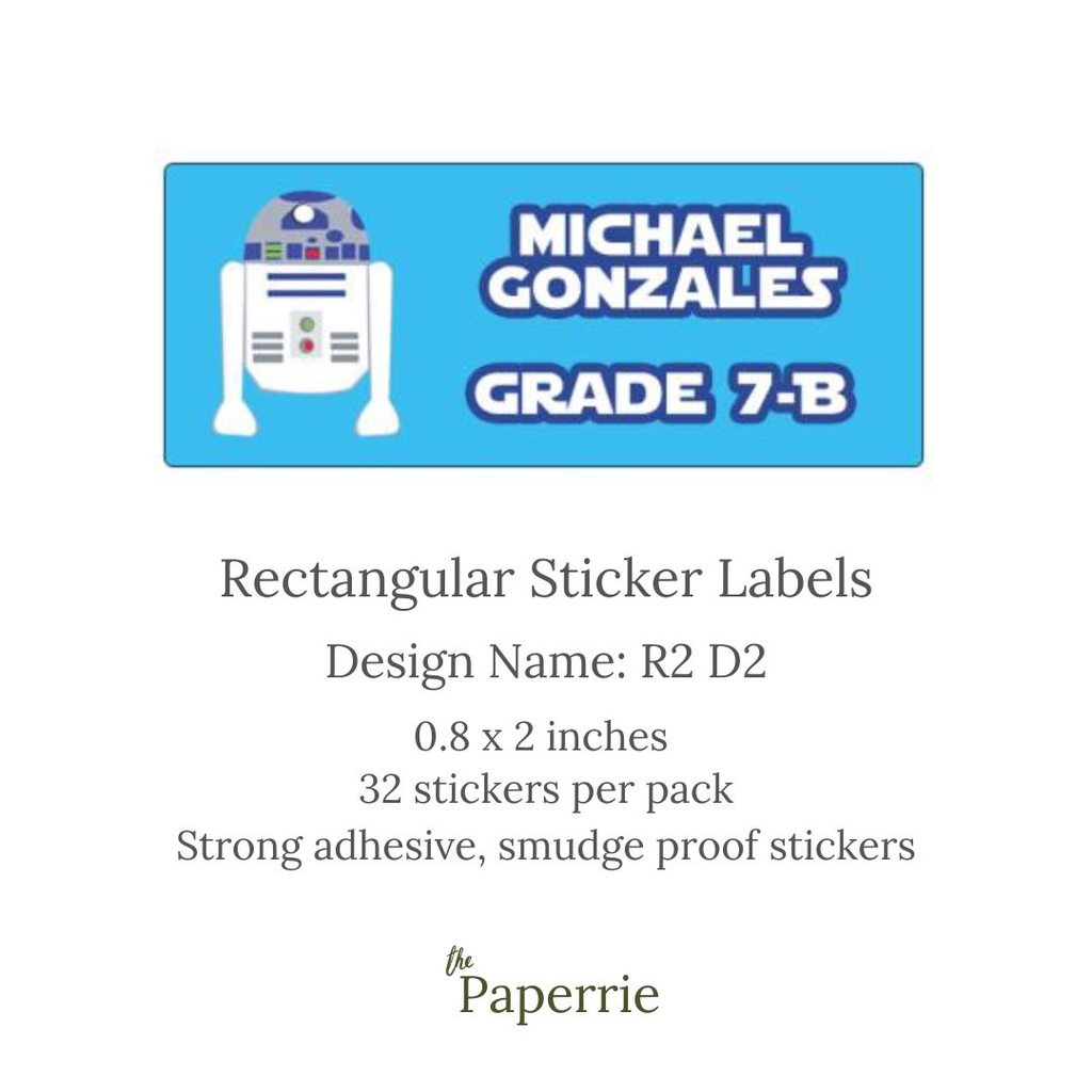 Rectangular Sticker Labels in R2 D2 Design | Shopee Philippines