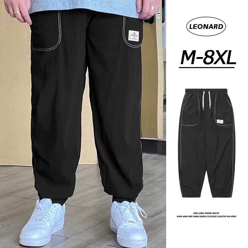 8XL Big Size Baggy Pants Men Black Casual Sports Long Pants Plus Size ...