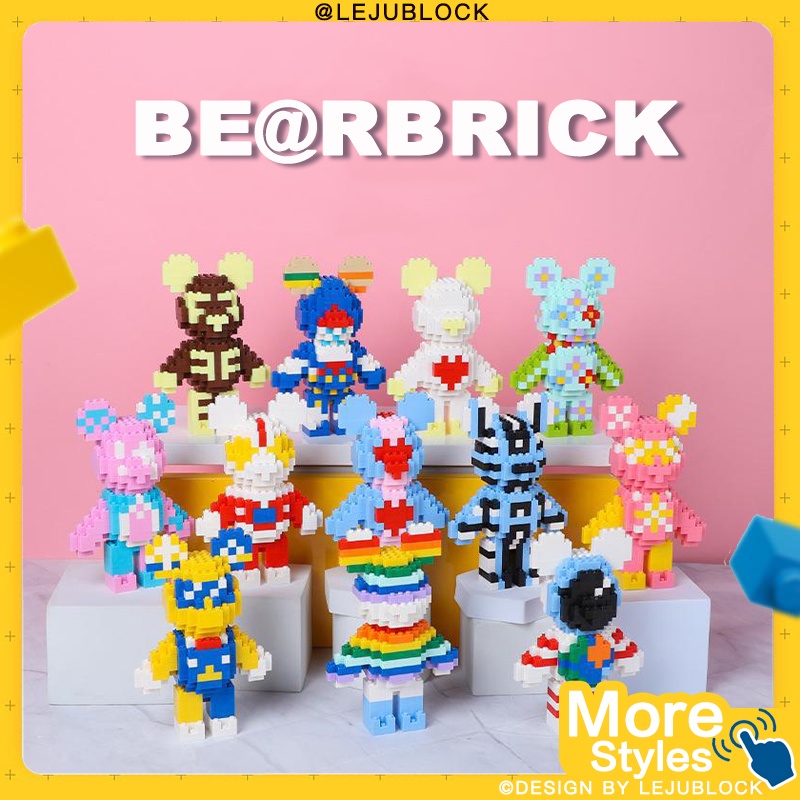 【LEJUBLOCK】bearbrick building blocks kaws nano blcok kids toys bear ...