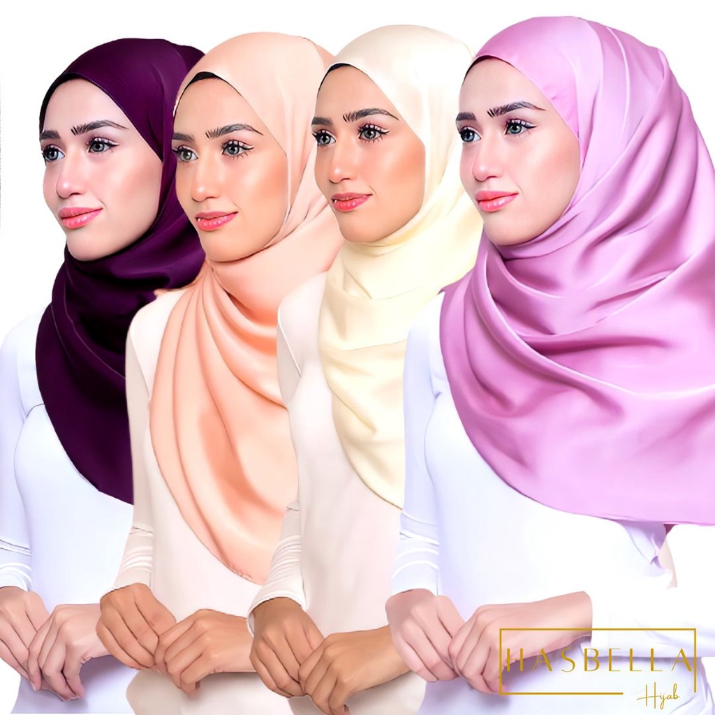 PREMIUM Shawl Satin Matte Plain Selendang Selesa sejuk mudah bentuk ...