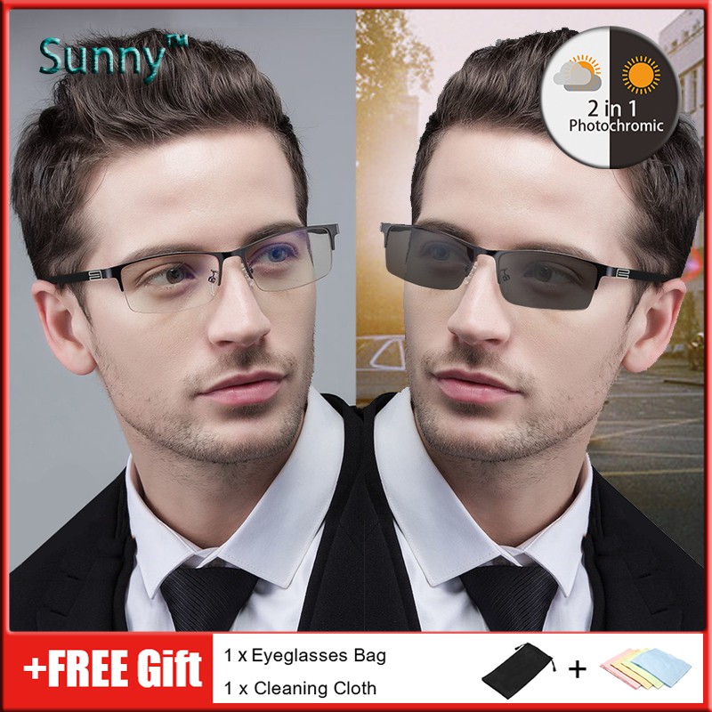 Sunny Photochromic Anti Radiation Business Eye Glasses For Men ...