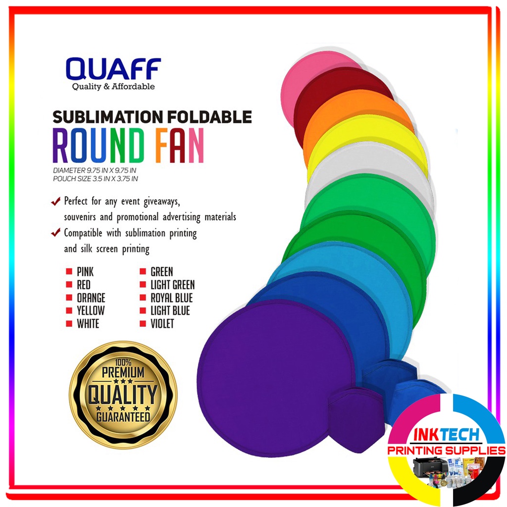 50pcs Assorted color Sublimation Round fan/Foldable fan | Shopee ...