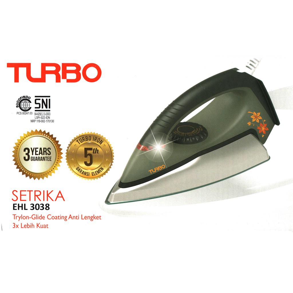 Turbo Electric Iron - Trylon Glide EHL3038 BATAM Official Warranty ...