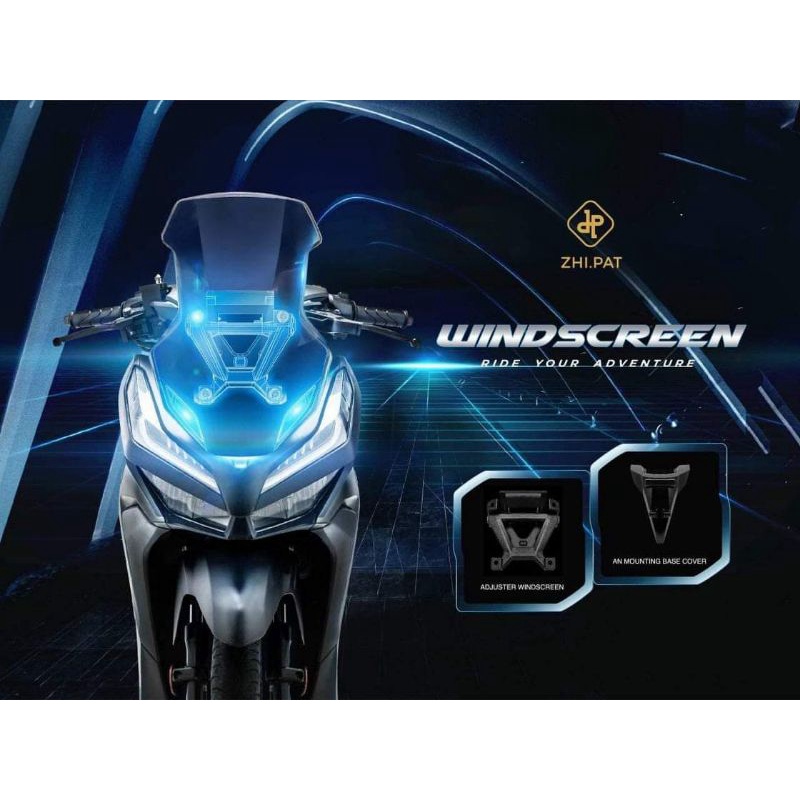 ZHI PAT WINDSHIELD for click v1,click v2 ,honda air blade and Aerox v2 ...