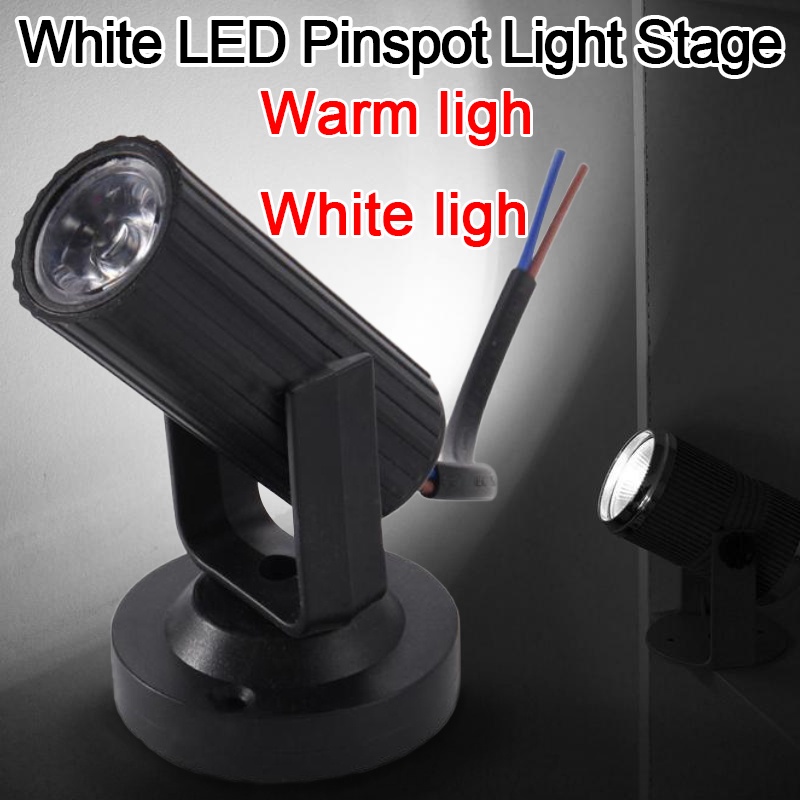 White LED Pin spotlight Stage Light Beam Spotlight Lamp Mirror Balls DJ ...