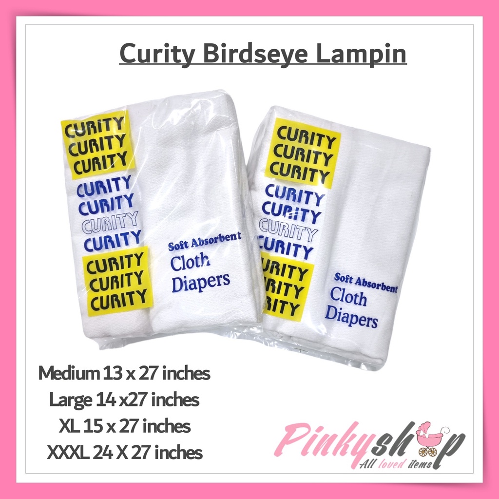 Curity Newborn Infant Baby 6 or 12 pcs Birds Eye Lampin Cloth Diaper M ...
