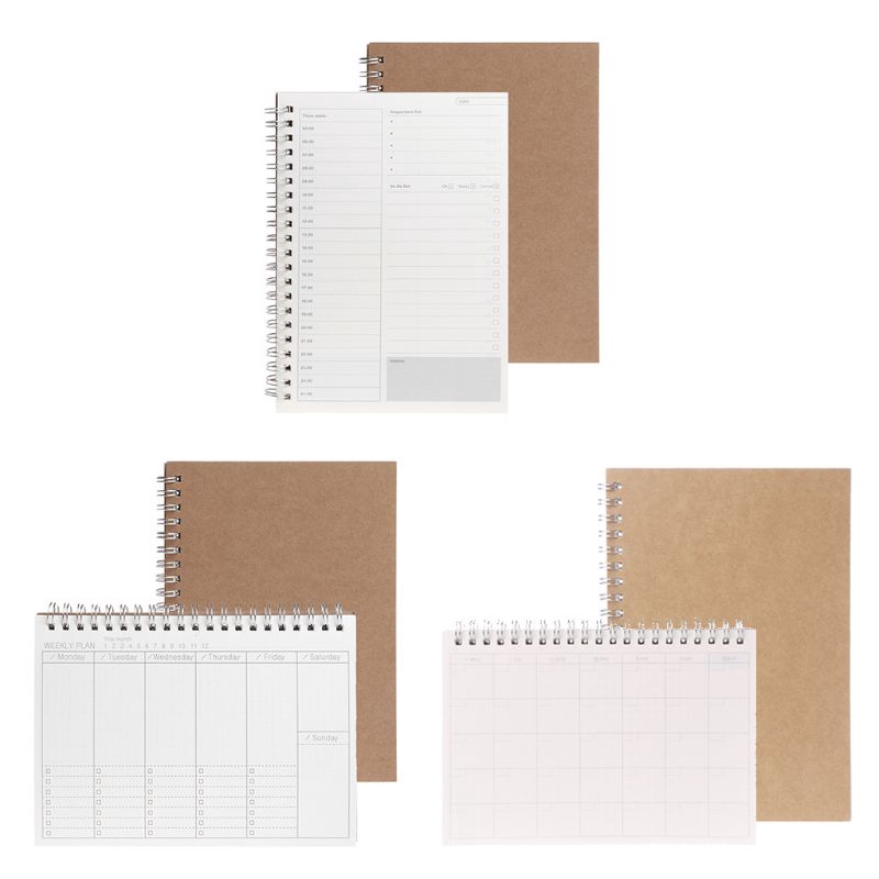 Planner Book Monthly Weekly Daily Agenda Schedule Blank Diary DIY Study ...
