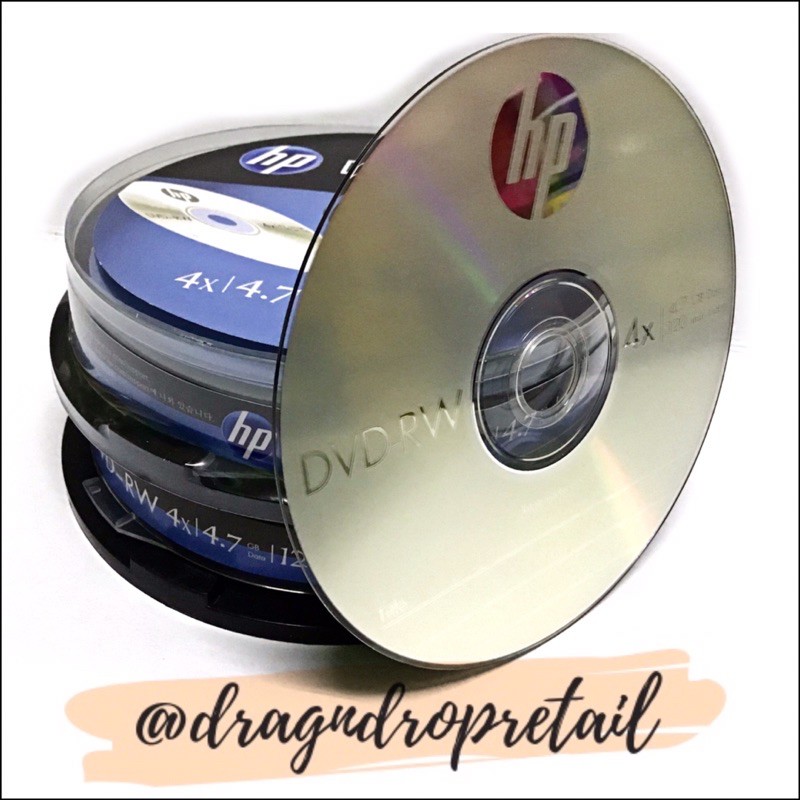 HP DVD-RW DVDRW DVD RW 4.7GB Rewritable Blank Disc Spindle by 10’s (10 pieces) | Shopee Philippines