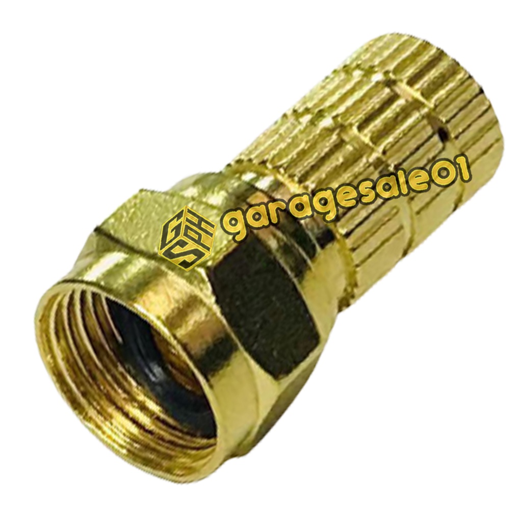 GOLD F Type Cable End RG6 Screw/Twist On Coax Coaxial Cable RF ...